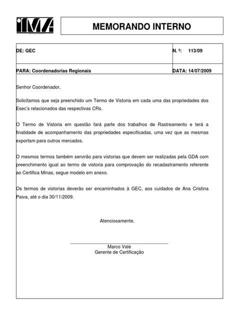 Exemplo De Memorando Interno Pdf Exemplo De Memorando Interno Pdf