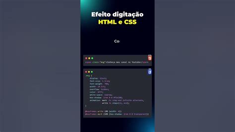 Efeito Digitação Com Html E Css Youtube