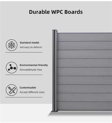 Modern Building Composite Wpc Wood Plastic Compound Zaun Garden Fence Outdoor Wpc Fence Slats