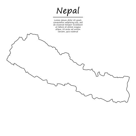 Simple Outline Map Of Nepal Silhouette In Sketch Line Style 21853820