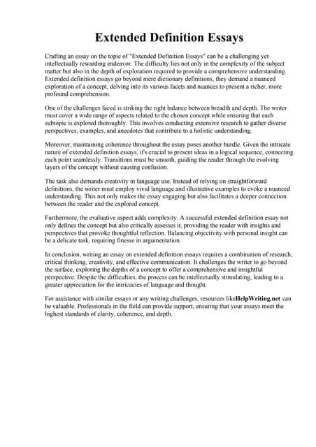 Extended Definition Essayspdf