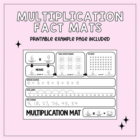 Multiplication Fact Mats Multiplication Representation Mats For Basic