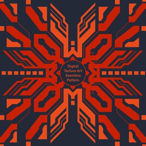 Premium Vector Digital Techno Art Seamless Pattern