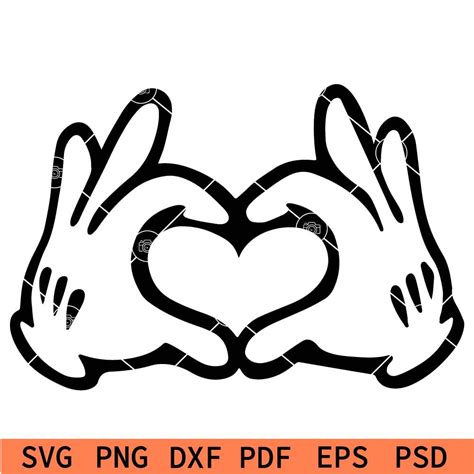 Mickey Mouse Love Hands Svg Disney Heart Symbol Hands Svg Disney