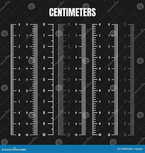 Vertical Centimeter Scale For Measuring Length Or Height Various