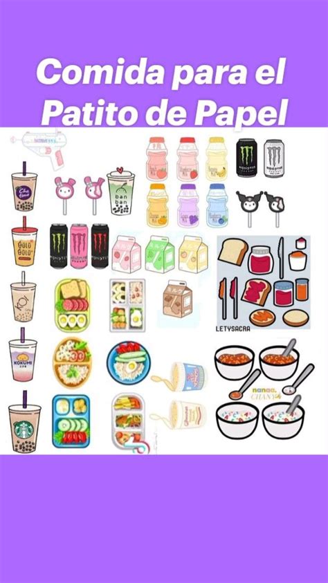 Comida Para El Patito De Papel Sobres De Papel Personajes De Juegos Comida
