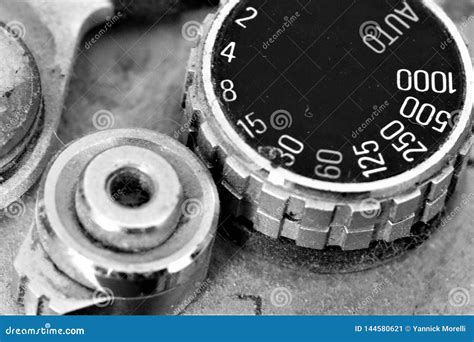 Close Up Of An Analog Camera Selector Dial Macro Stock Image Image Of Black Japanese 144580621