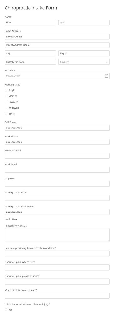 Social Work Intake Form Template