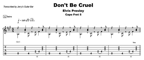 Elvis Presley Dont Be Cruel Guitar Lesson Video Jerrys Guitar Bar