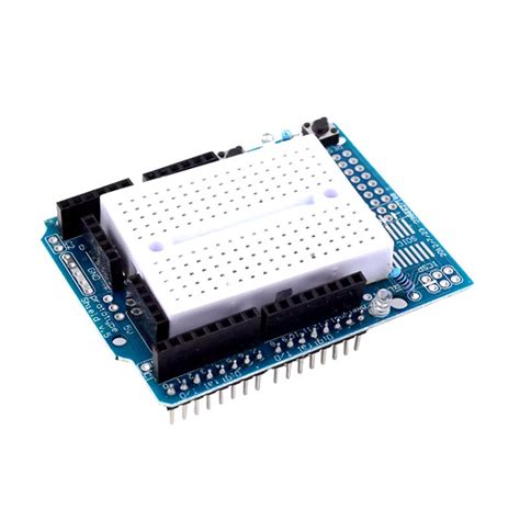arduino uno shield protoshield with mini breadboard flux electronix