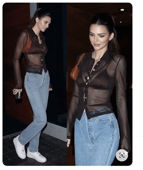 Kendall Jenners Sheer Button Down Rfindfashion