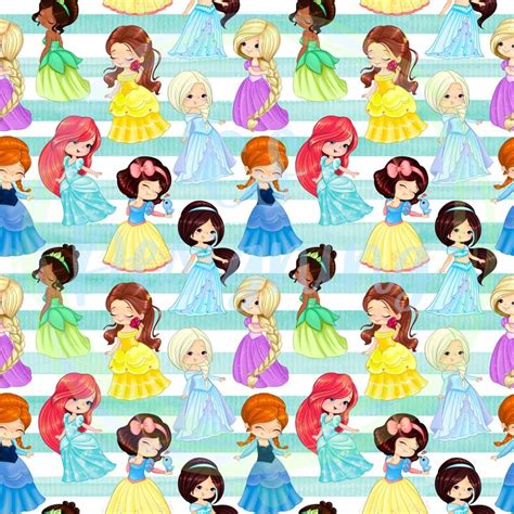 Princess Seamlessprincess Seamless Patterndigital Paperdigital