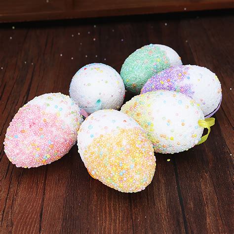 6pcs Lot Foam Easter Eggs Wedding Party Decoration Grandado