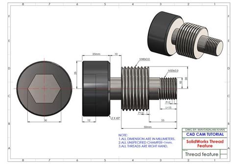 Solidworks Tutorial Thread Feature
