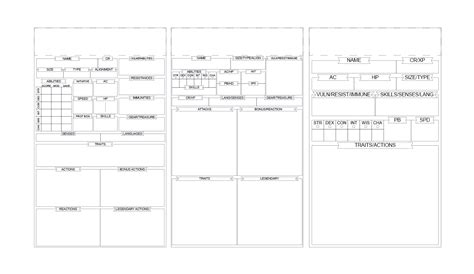 Ttrpg Fillable Stat Blocks By Danvelasquezart