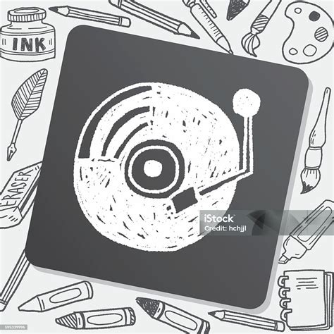 Doodle Music Disk Stock Illustration Download Image Now Abstract