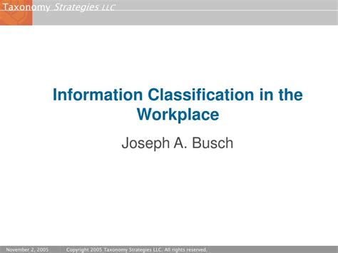 Ppt Information Classification In The Workplace Powerpoint