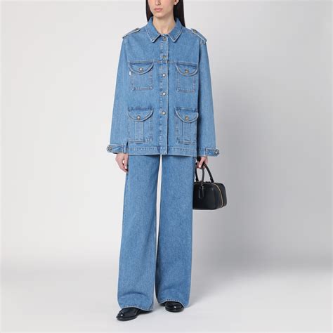 Blazé Milano Light Blue Denim Saharan Jacket Thedoublef