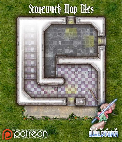 Stonework Map Tiles Studio WyldFurr