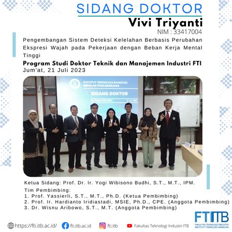 Selamat Atas Sidang Pendidikan Program Doktor Fti Itb Fakultas