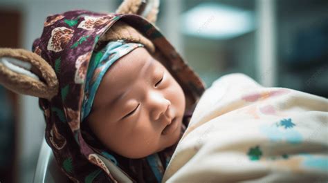 자고 사자 모양의 모자를 쓰고 아기 출생 신생아 캥거루 케어 고화질 사진 사진 턱 배경 일러스트 및 사진 무료 다운로드 Pngtree