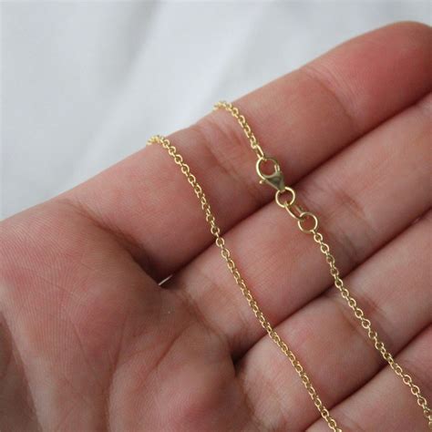 14k Solid Gold Rolo Chain Etsy