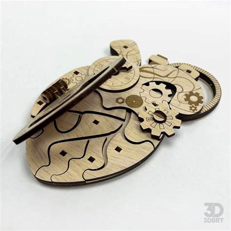 Серце з дерева у стилі Steampunk для самостійного складання купити в Україні 3dbrt