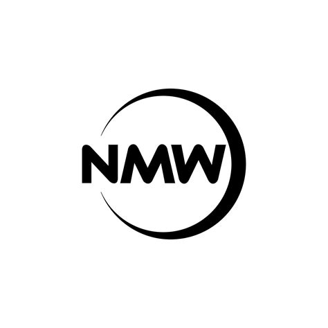 Nmw Letra Logo Diseño En Ilustración Vector Logo Caligrafía Diseños