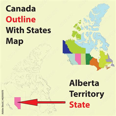 Alberta State Map Outline Canada Vector Graphics Eps