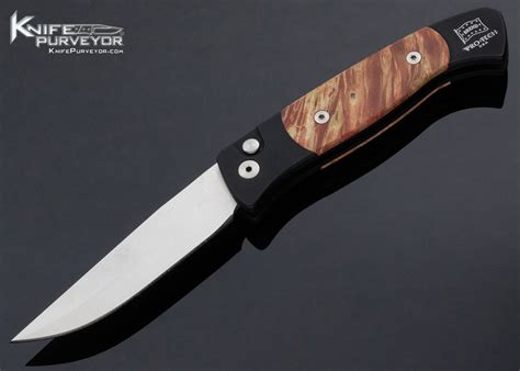 Pro Tech Knives Walter Brend Ground Dyed Box Elder Burl Wood Automatic