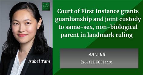 Isabel Tam Acted In The Landmark Case Of 𝑨𝑨 𝒗 𝑩𝑩 2021 Hkcfi 1401
