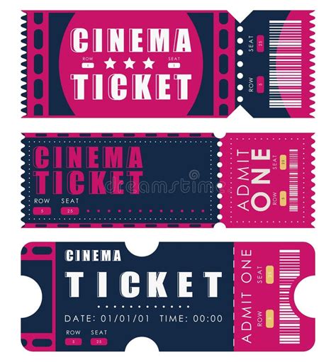 Ticket Set Pass Card Design Isolated Vector Stock Vector