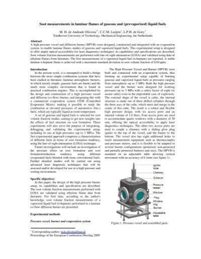 Soot Measurements In Laminar Flames Of Gaseous And Prevaporized