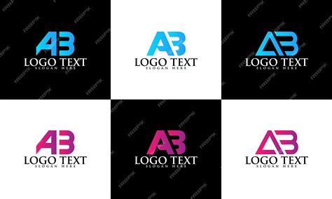 럭셔리 브랜드 문자 Ab 디자인 Ab 로고 템플릿 모음입니다 편지 Ab 로고 디자인 프리미엄 벡터