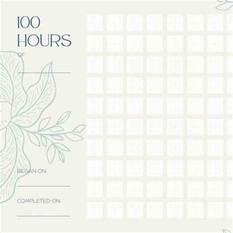 Habit Tracker Goal Tracker 100 Hours In Green Goal Tracker Habits Tracker