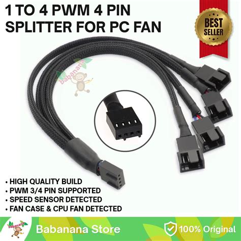 Jual Kabel Splitter Y 1 To 4 Pwm Computer Case Fan Power Cabang Kipas Pc Shopee Indonesia