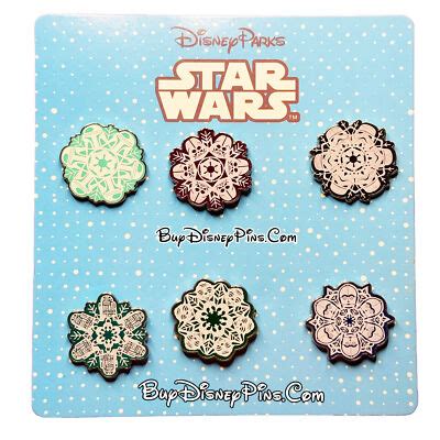 Star Wars Snowflake 6 Pin Set Disney Pin Lot Yoda Storm Trooper C3po
