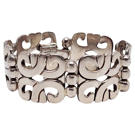 Mws Mexico Mark Wasserman Samara Sterling Silver Panel Link Bracelet