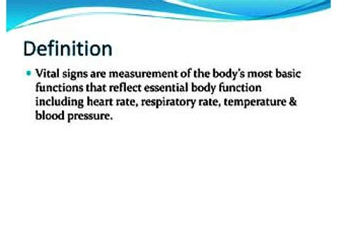 SOLUTION: Vital signs in simple words - Studypool