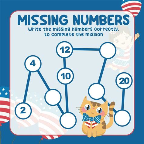 Missing Numbers Write The Answer Correctly Educational Printable Math Worksheet Count And