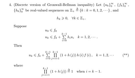 Solved Discrete Version Of Gronwall Bellman Inequality