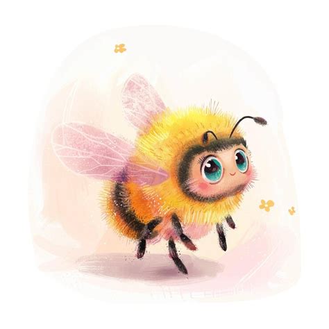Premium Vector Cute Bee Flying White Background 7
