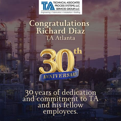 Recognizing A Milestone Today Richard Diaz Congratulations And Thank You For All That You Do