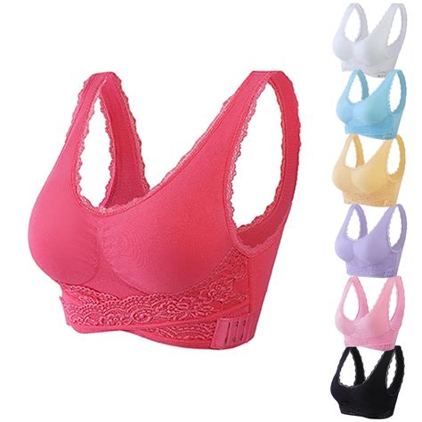 Cflvaek Plus Size Bras For Women Front Closure With Lace Comfort