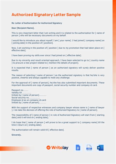 Signatory Letter Template At Noble Paige Blog