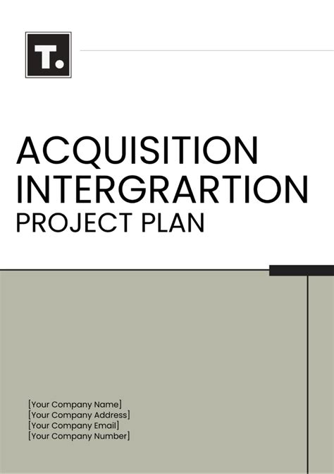 Free Acquisition Integration Project Plan Template To Edit Online