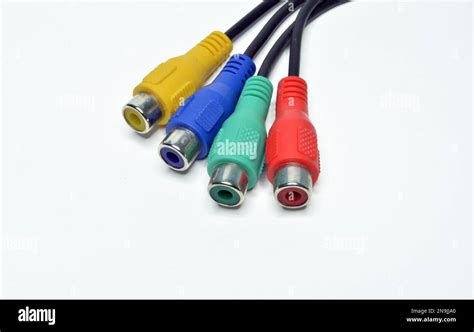 Colorful Retro Female Video And Audio Electrical Connectors Stock Photo Alamy