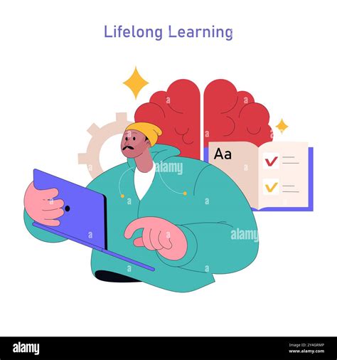 Lifelong Learning Concept An Adult Engaged In Continuous Education