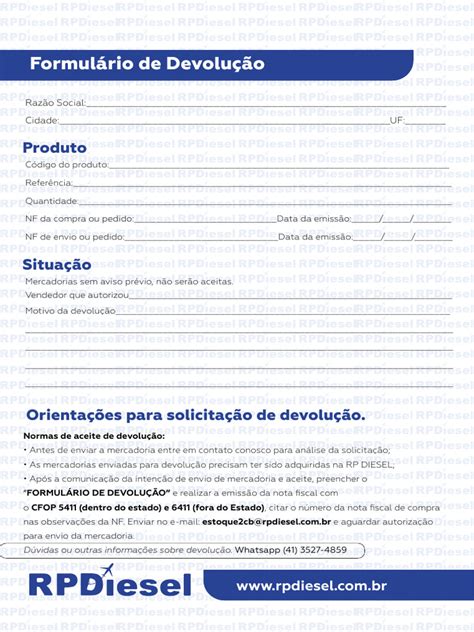 Formulario Devolução Pdf