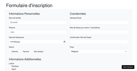 Form Bootstrap Codesandbox